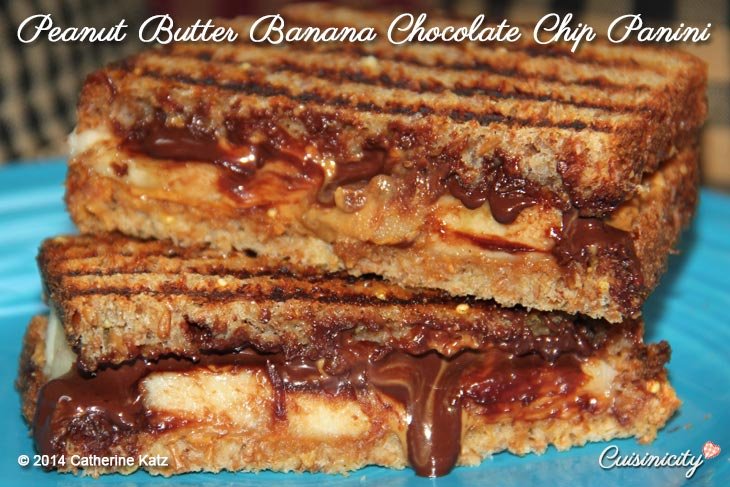 Peanut Butter Banana Chocolate Chip Panini - Cuisinicity